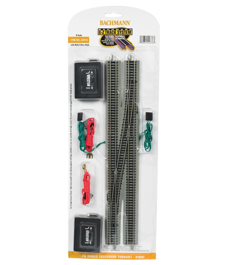 Bachmann USA 44876 [N] E-Z Track No.6 Single Crossover Turnout Right ...