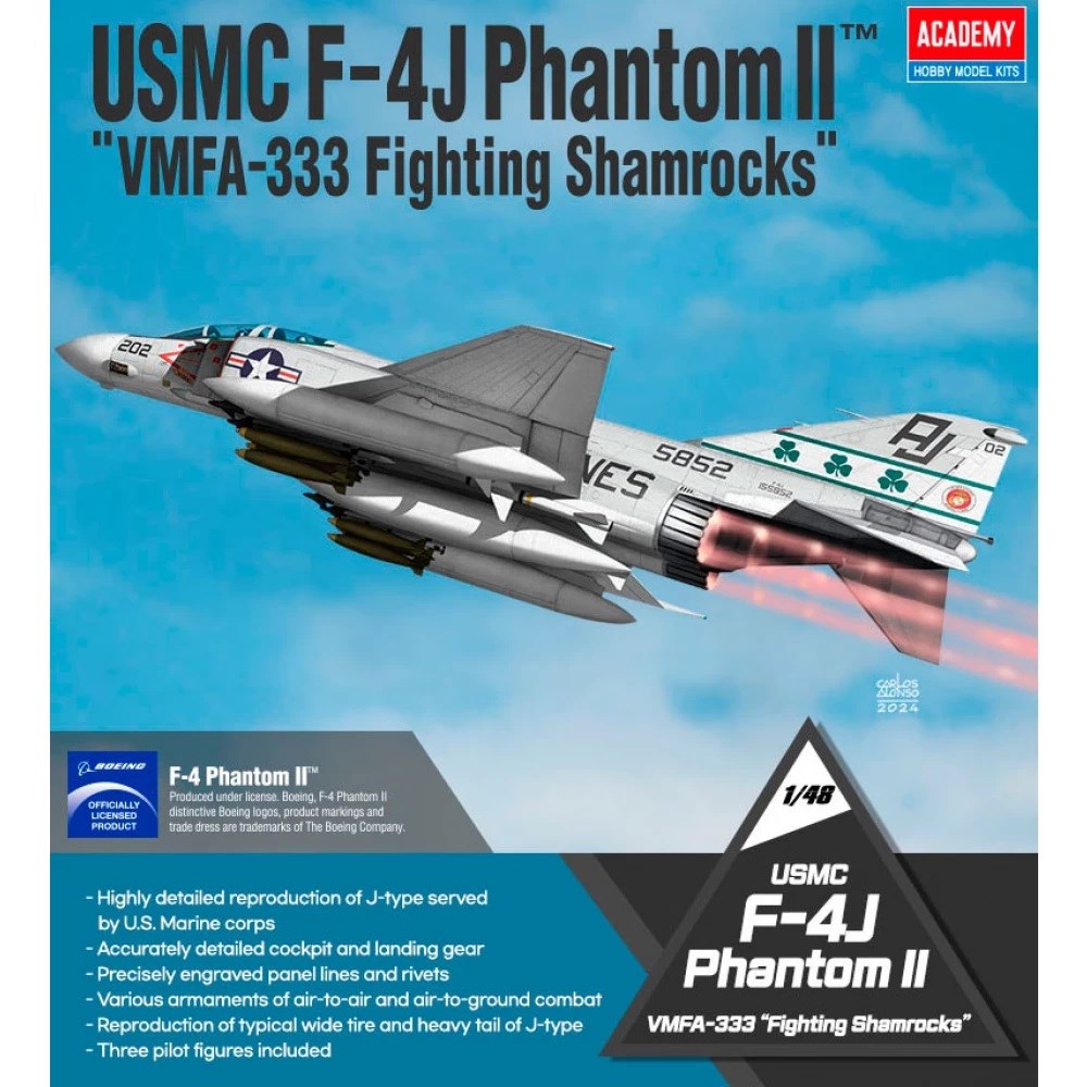 Academy 12356 1:48 F-4J Phantom II VMFA-333 "Fighting Shamrocks" USMC ...