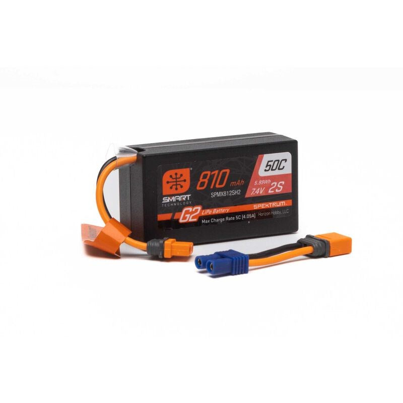 7.4V 810mAh 2S 50C LiPo Battery: IC2/EC2 plug. Suits Axial UTB18 ...