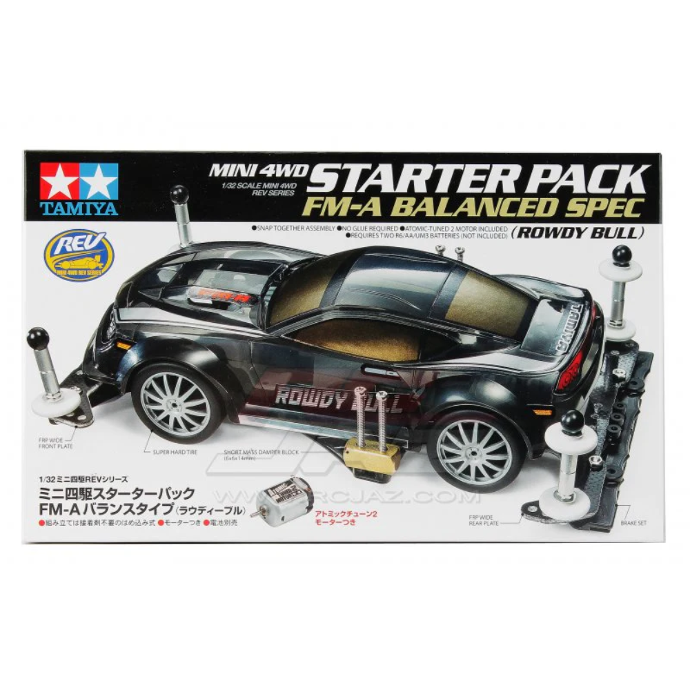Tamiya 18710 Mini 4WD Starter Pack FM-A Balanced Spec (Rowdy Bull ...